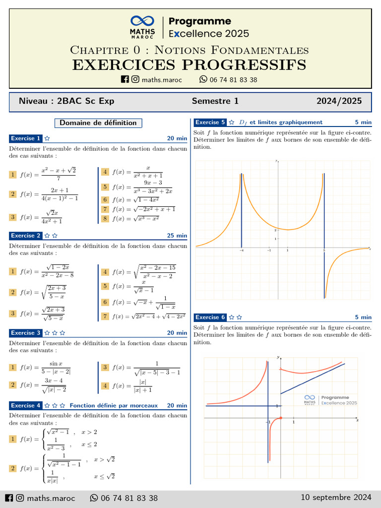 @maths - Maroc - Bac2025 - Notions Fondamentales - Exercices ...