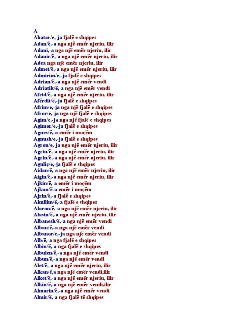 Emra Femrash Shqip 2 1 | PDF