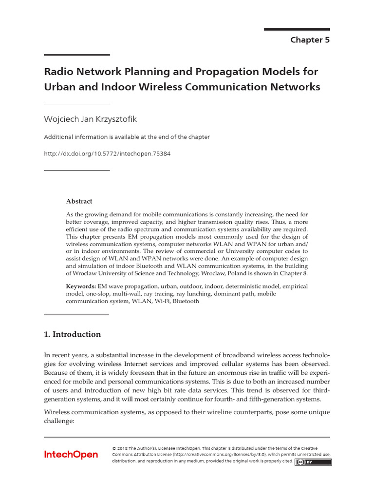 Radio Network Planning And Propagation Models For Pdf