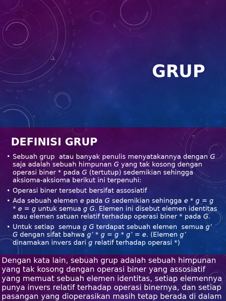 Struktur Aljabar M2 Definisi Grup Dan Contoh Grup | PDF
