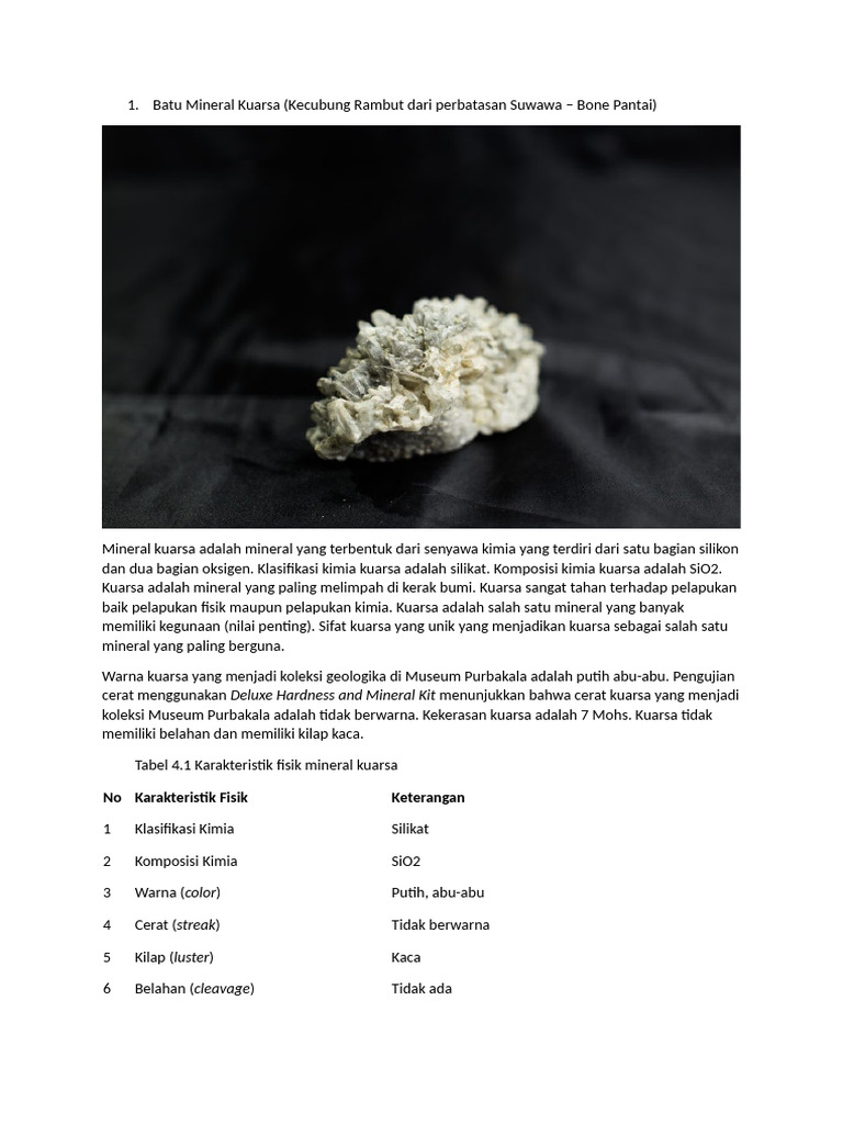 Batu Mineral Kuarsa | PDF