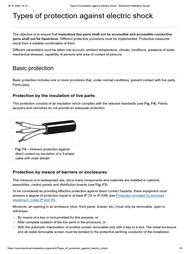 Types of Protection Against Electric Shock - Electrical Installation ...
