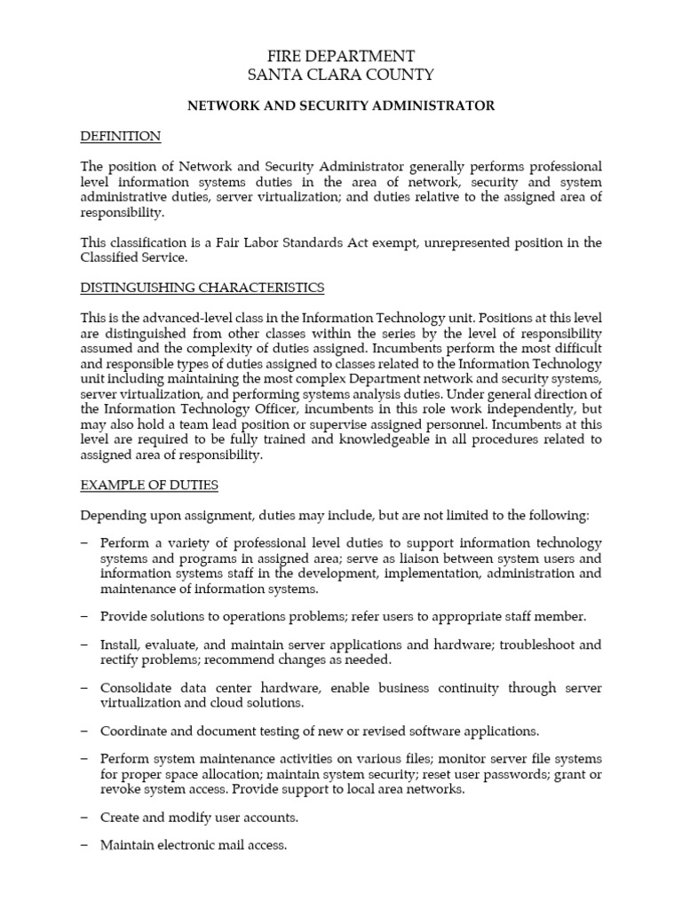 Network Security Administrator | PDF