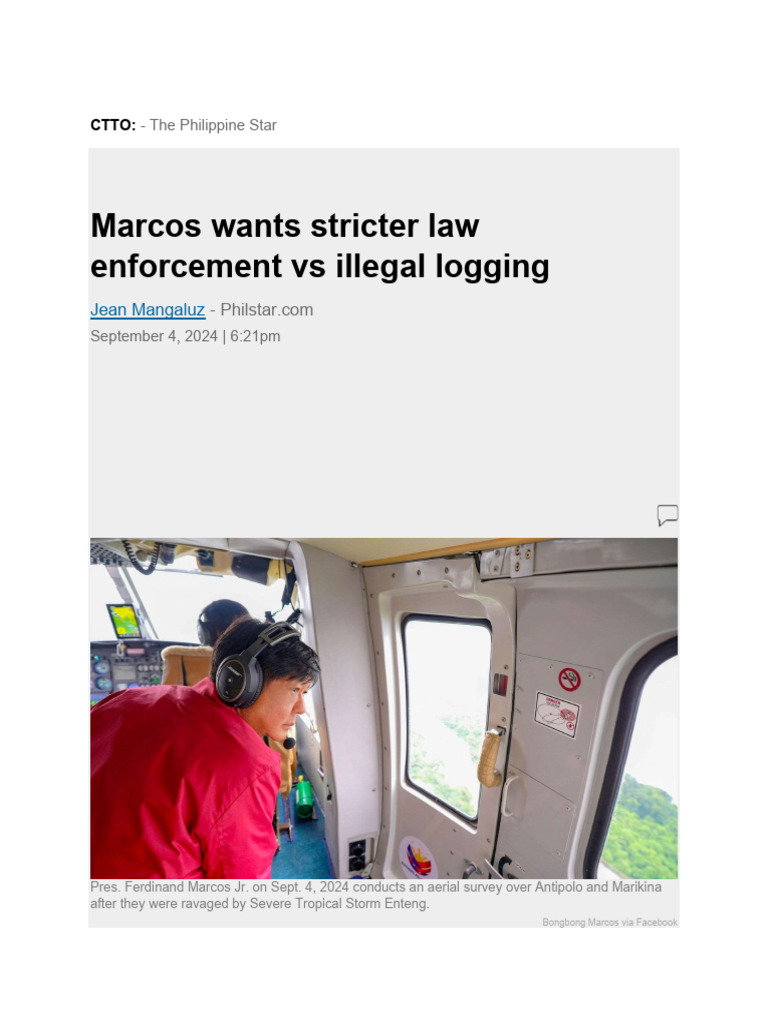 Marcos vs Illegal Logging | PDF