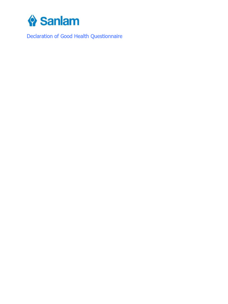 Declaration of Good Health Questionnaire | PDF | Self-Improvement ...