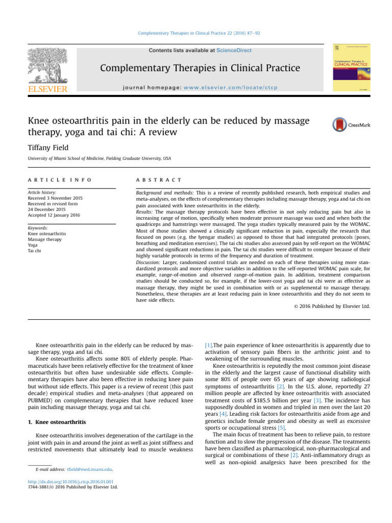 Complementary Therapies in Clinical Practice | PDF