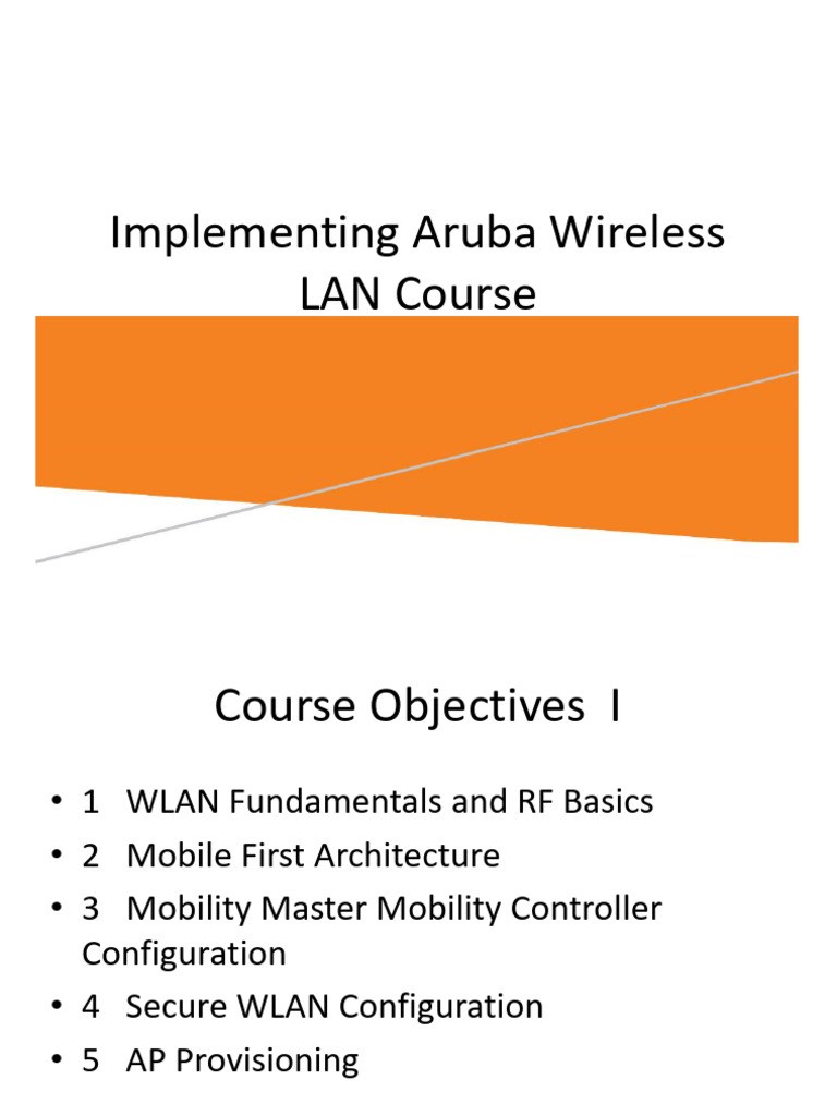 1-Implementing Aruba Wireless LAN Course Mod00 | PDF