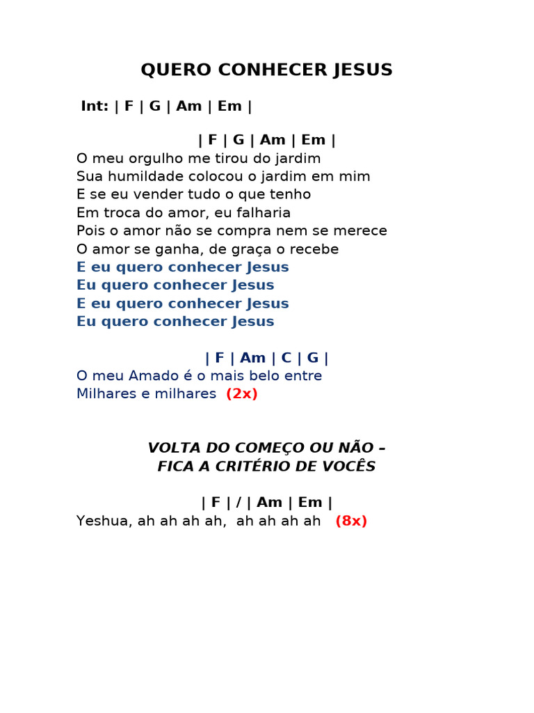 Quero Conhecer Jesus C | PDF