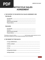Motorcycle Agreement | PDF