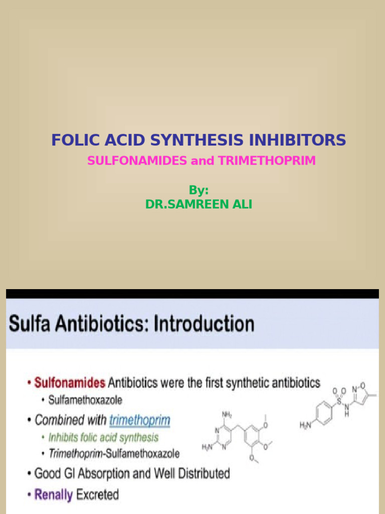 Folic Acid Synthesis Inhibitors | PDF