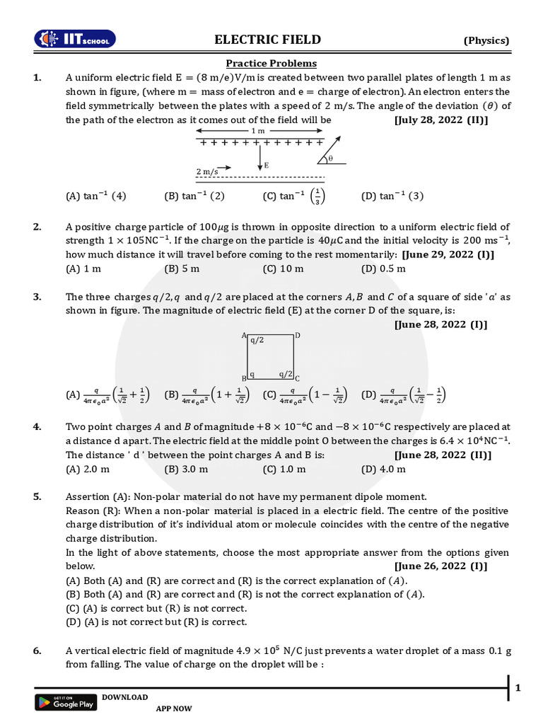 DPP - 02 - Electrostatics | PDF