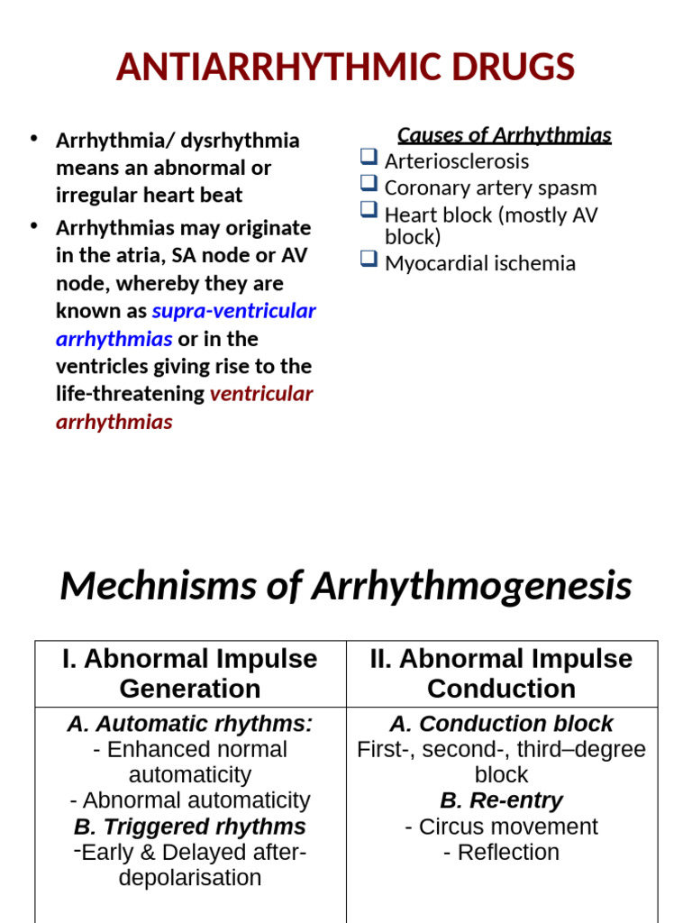 Antiarrhythmic Drugs | PDF