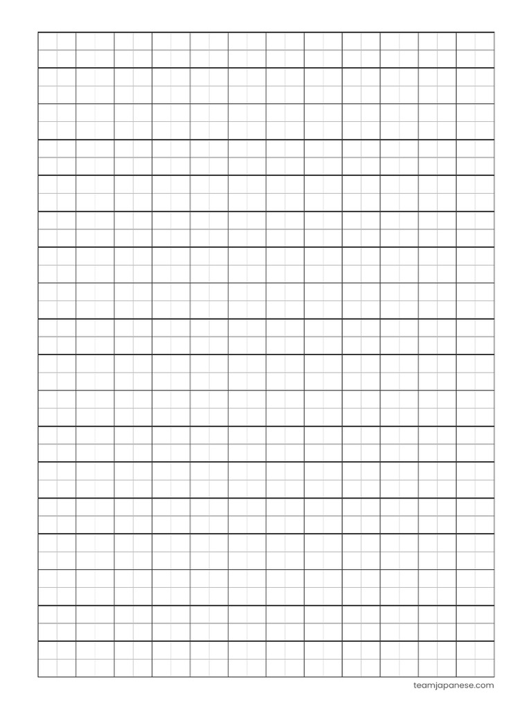 TJ Japanese Writing Practice Paper 15mm Grid 240219 000518 | PDF