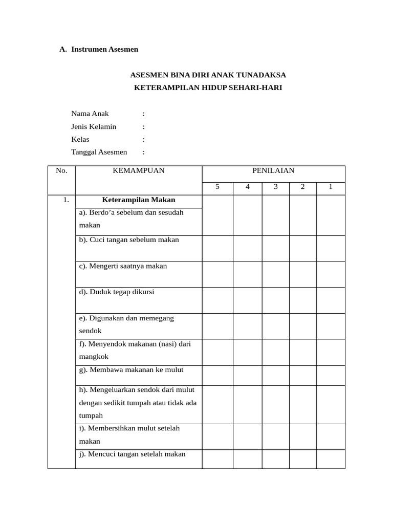 Instrumen Asesmen Binadiri ATD | PDF