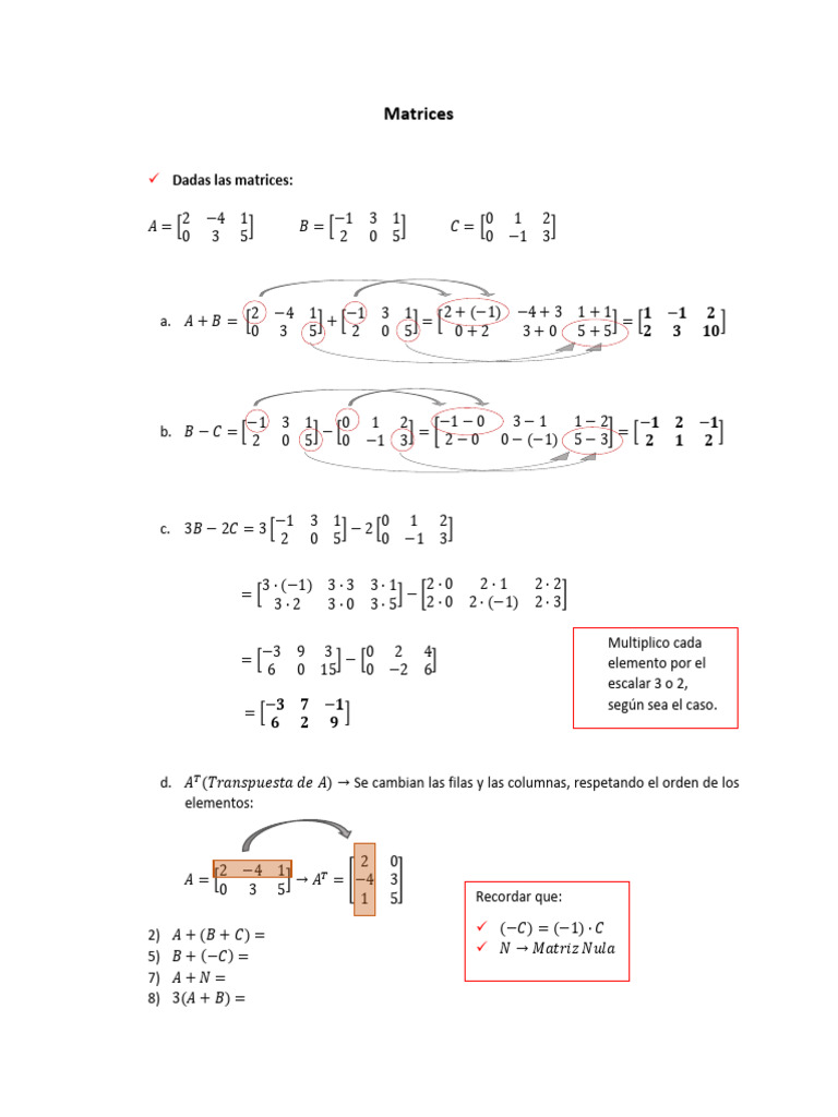 Matrices (1) | PDF