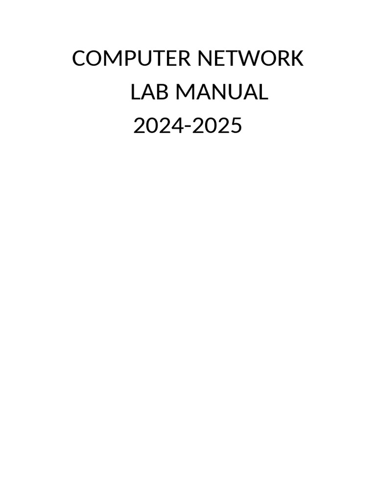 Computer Network Lab Manual 2024 5 Pro | PDF