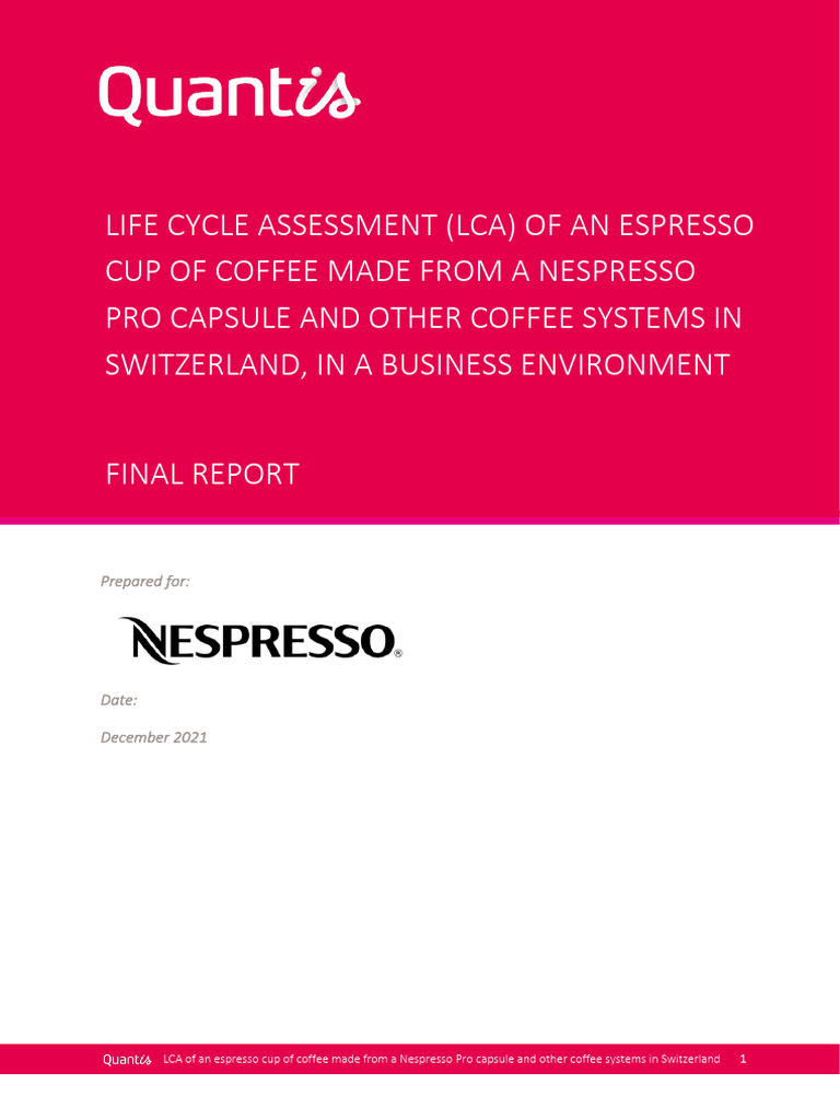 2021 - Quantis - Comparative LCA Espresso Coffee | PDF