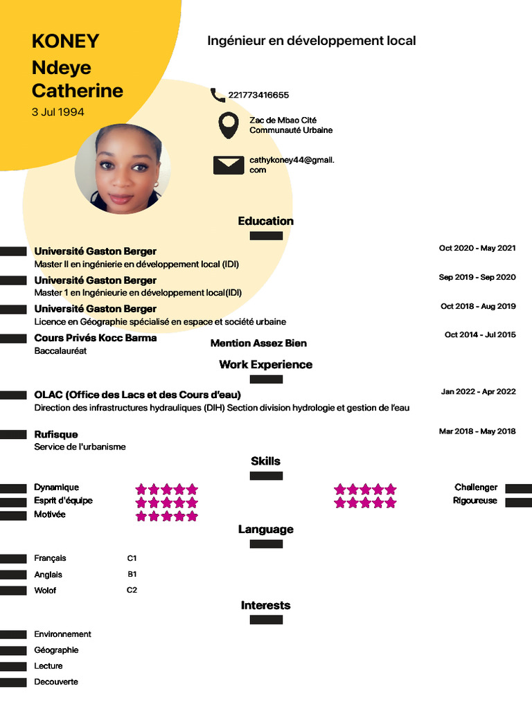 CV Ndeye Catherine KONEY 3 | PDF