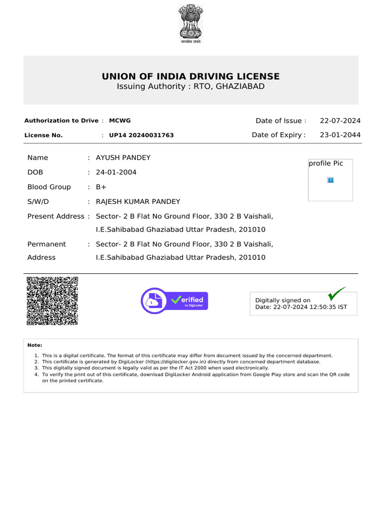 Driving Licence | PDF