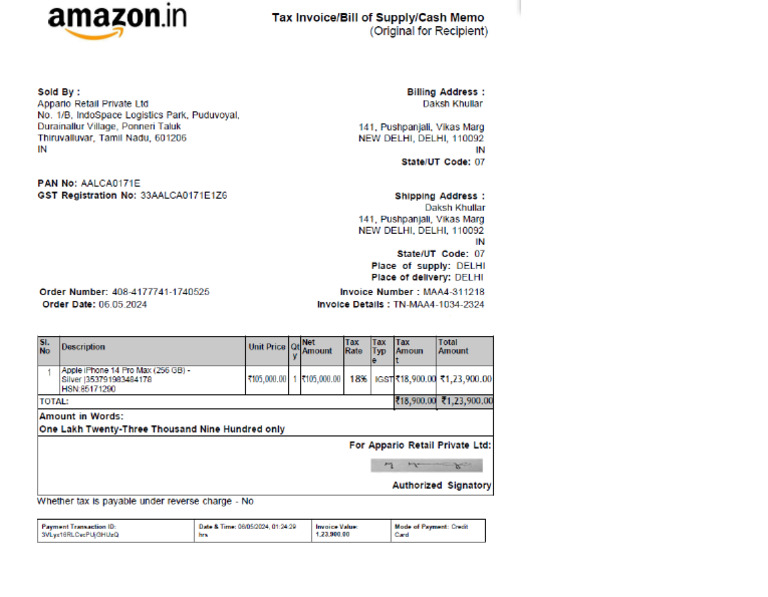 Invoice Iphone | PDF