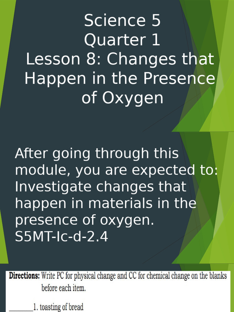 Science 5 q1 Lesson 8 | PDF