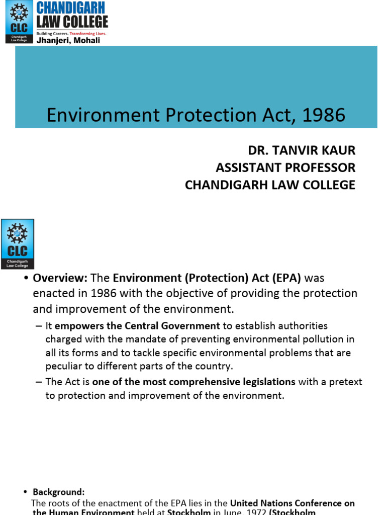 Environment Protection Act, 1986 | PDF