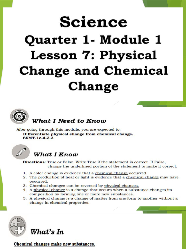 Science 5 q1 Lesson 7 | PDF
