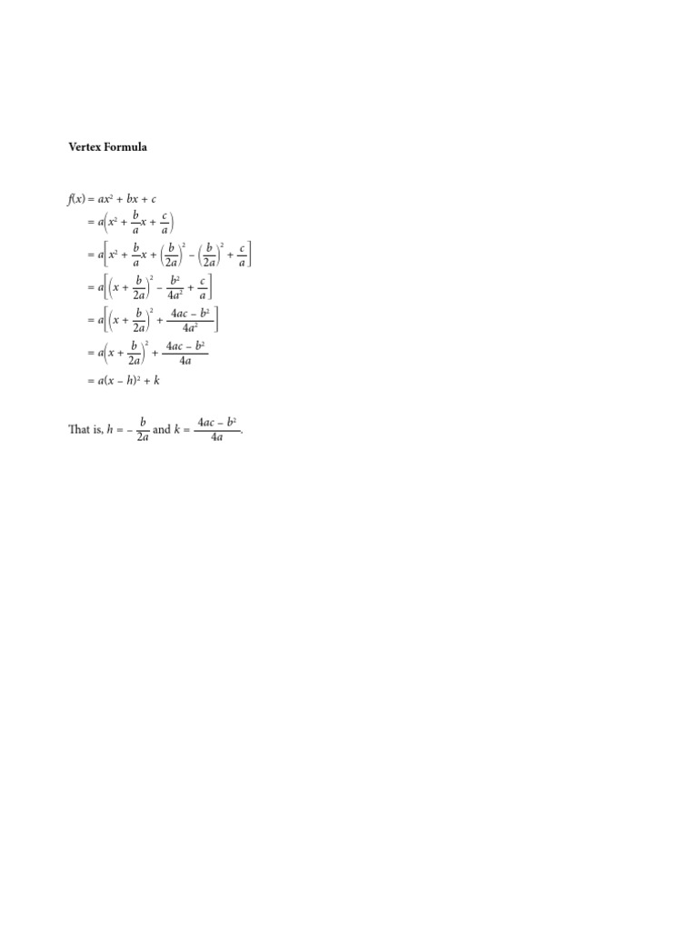 Vertex Formula | PDF