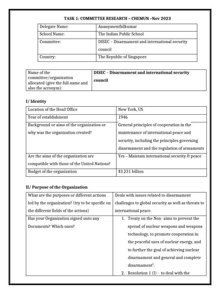 Committee Research - Chemun | PDF