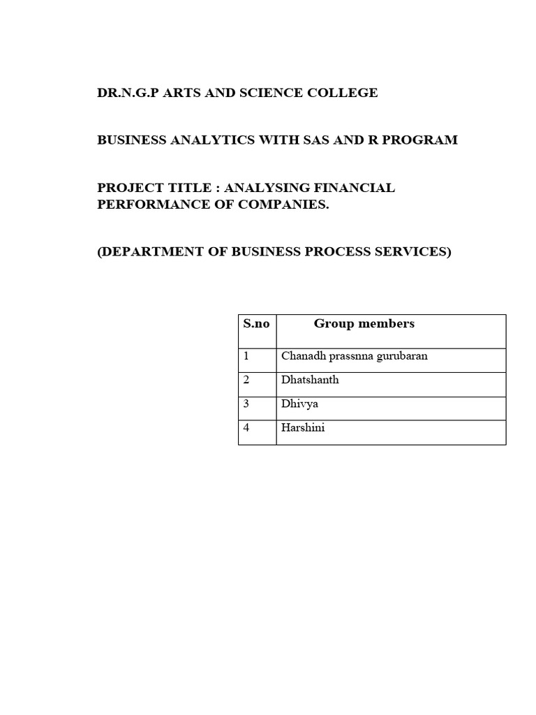 L & T PROJECT (Business Analytics With SAS and R Program) | PDF | Data Analysis | Analytics