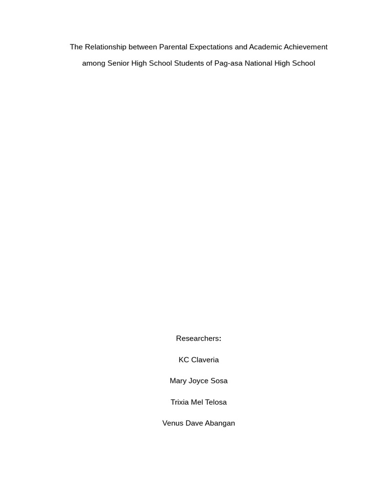 Parental Expectations Pdf