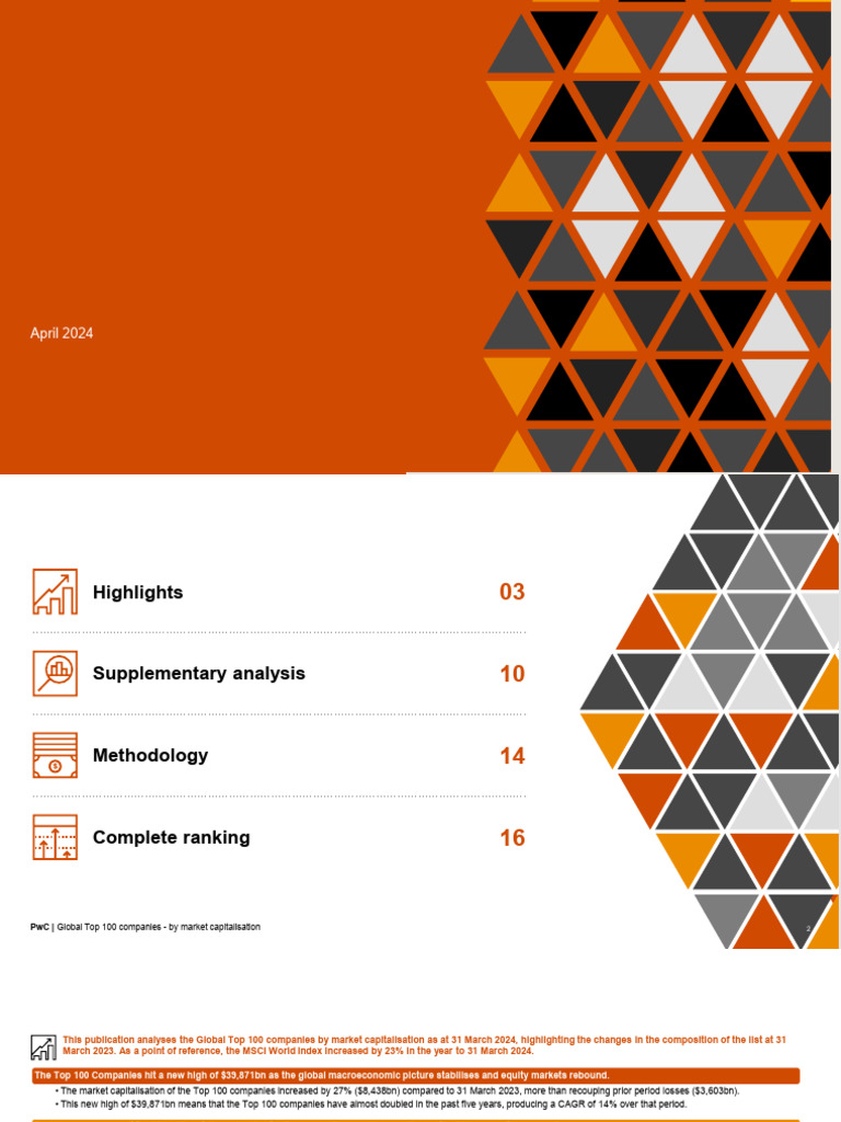 PwC Global Top 100 Companies 2024 | PDF | Apple Inc. | Microsoft