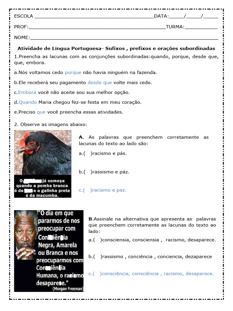 PREFIXO E SUFIXO 7 ANO | PDF