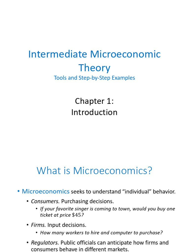 BECO311 Intermediate-Micro-Chapter1 | PDF | Microeconomics | Game Theory