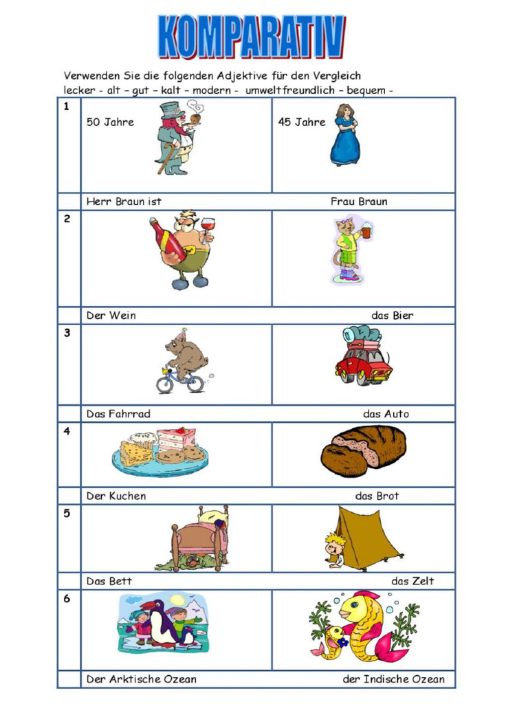 Komparativ und Superlativ | PDF