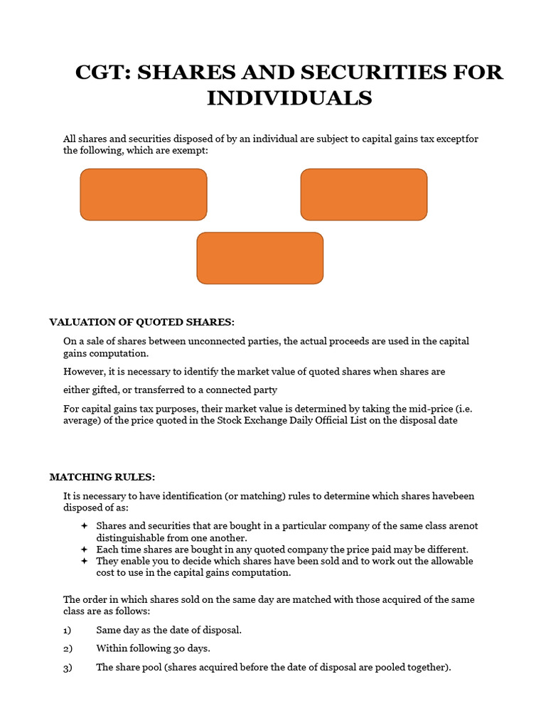 CHP 14 CGT Shares and Securities | PDF