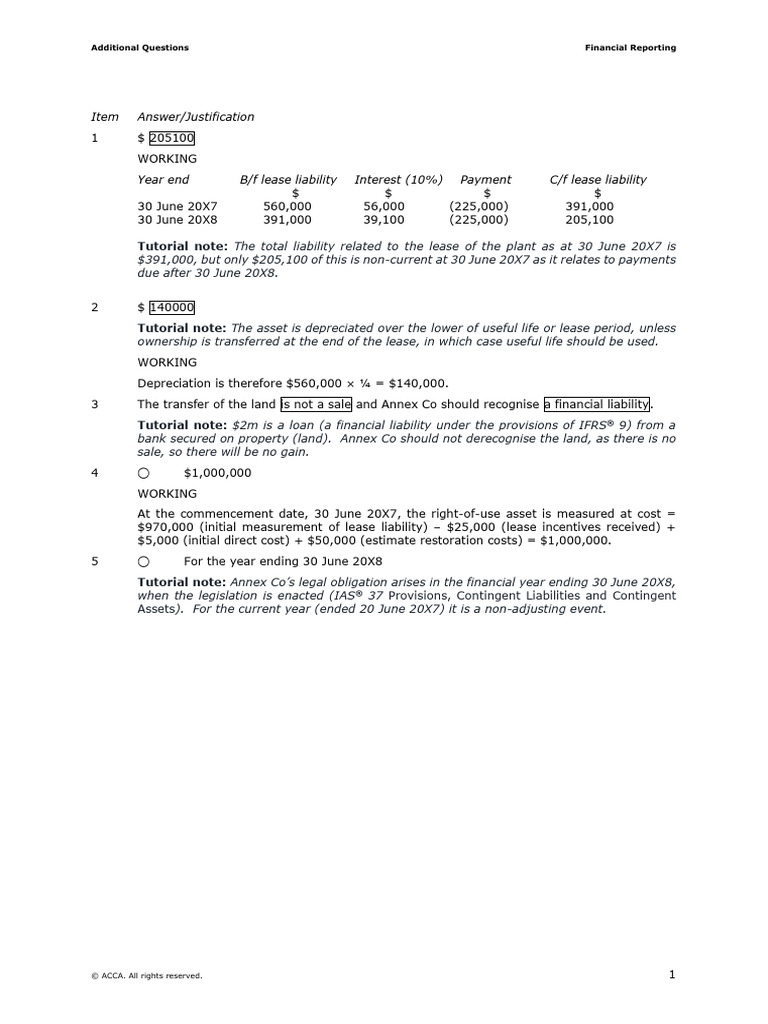 FR AQB Annex Co Answer | PDF