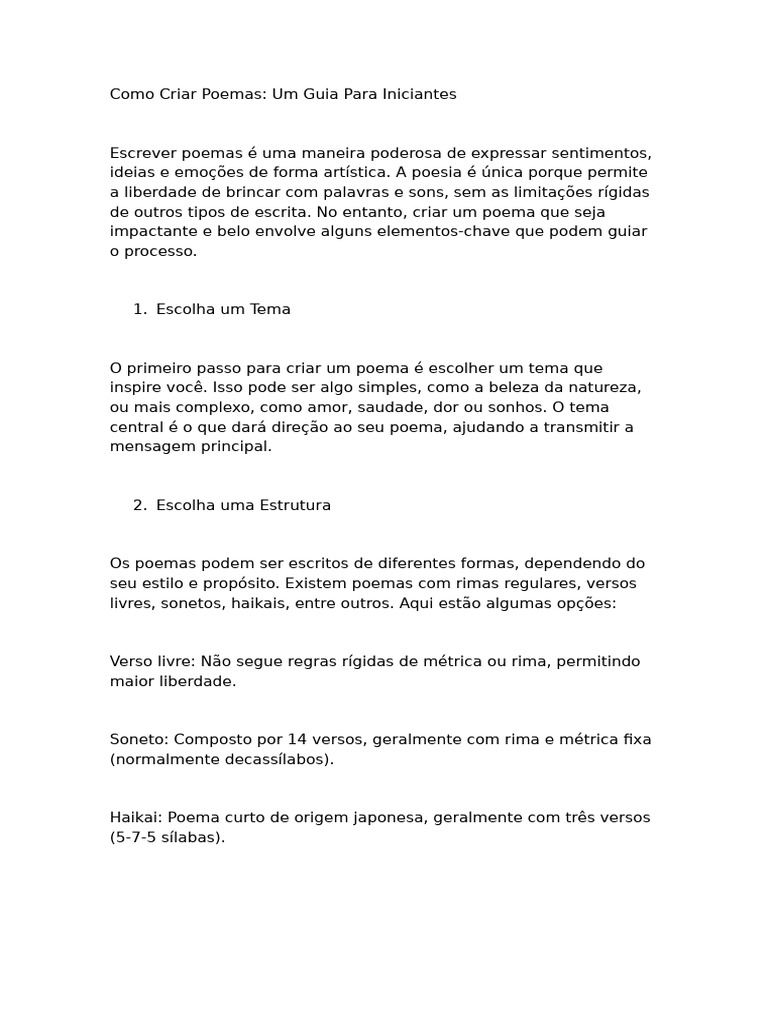 Guia de Poesia para Iniciantes | PDF | Ritmo y medidor | Poesía