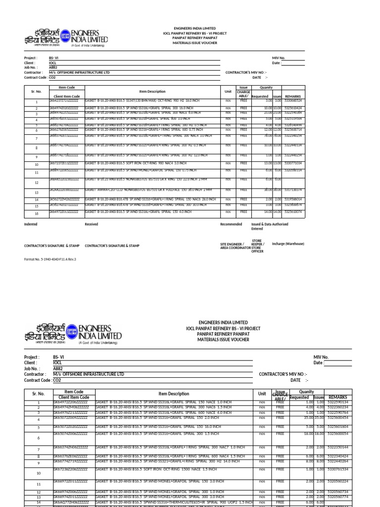 Gasket | PDF