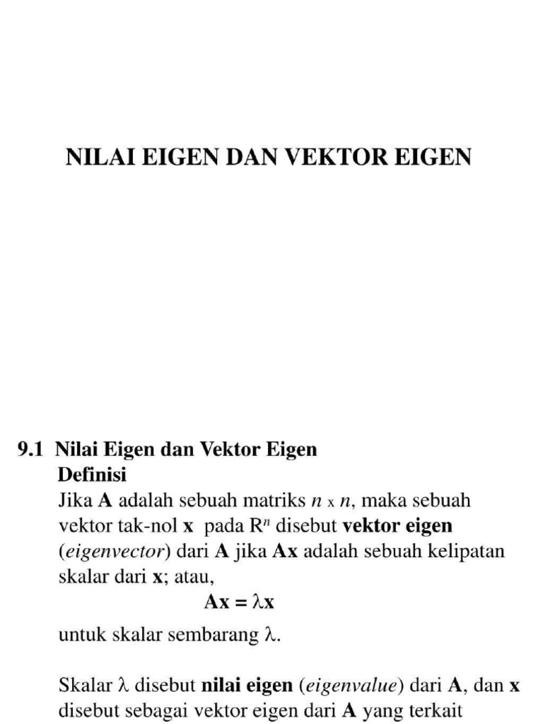 Minggu Ke 9 Eigen Value Dan Eigen Vektor | PDF