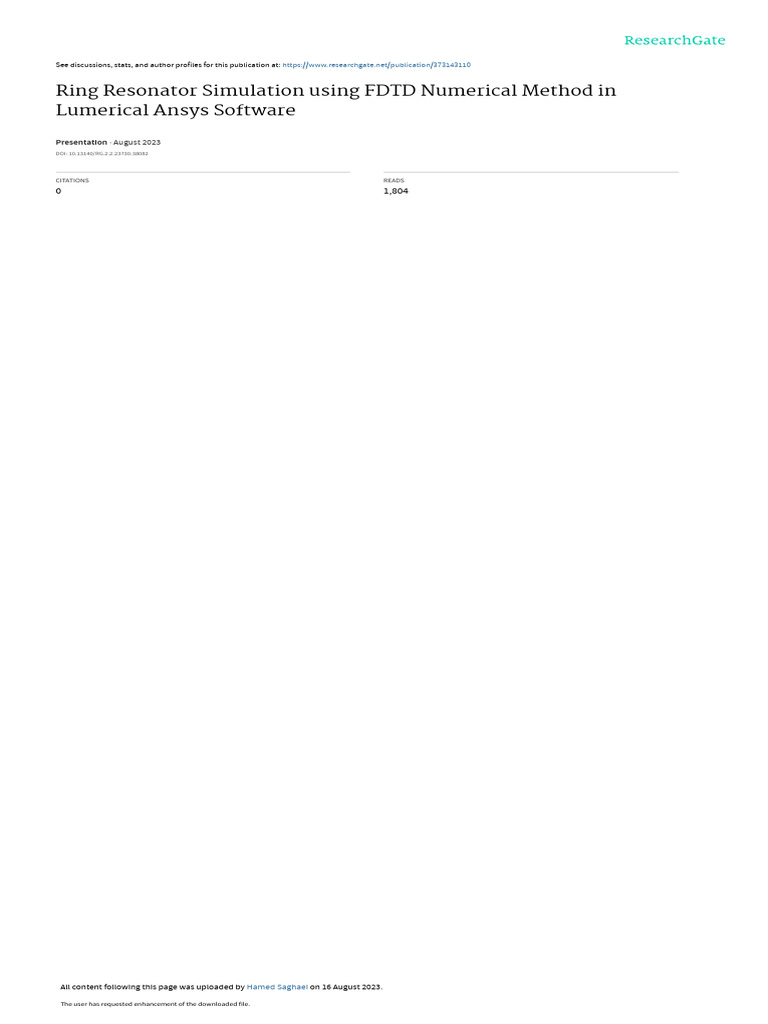 Ringresonator Lumerical FDTD | PDF