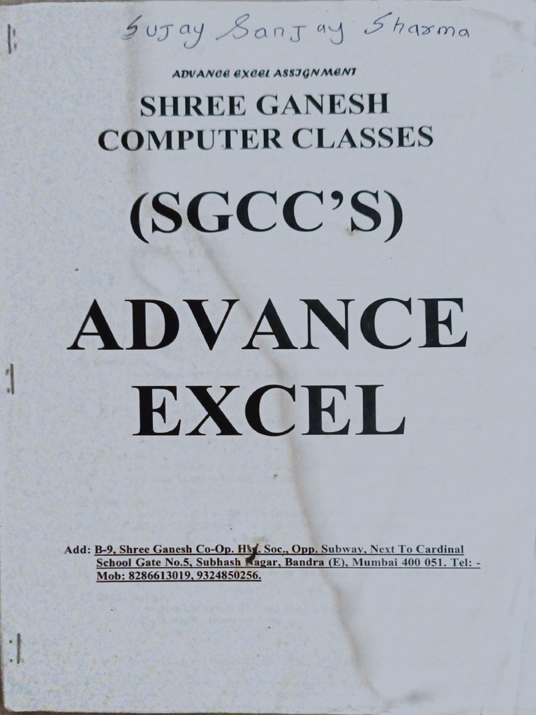 Advance Excel Course | PDF