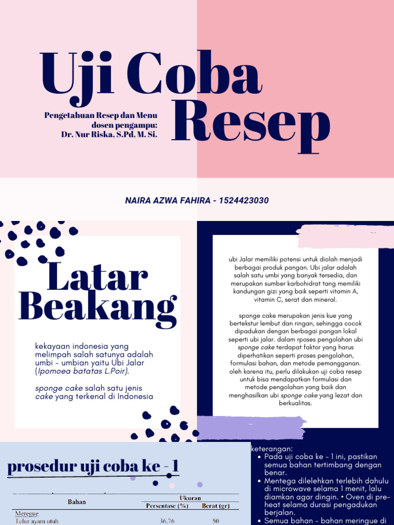 Uji Coba Resep | PDF