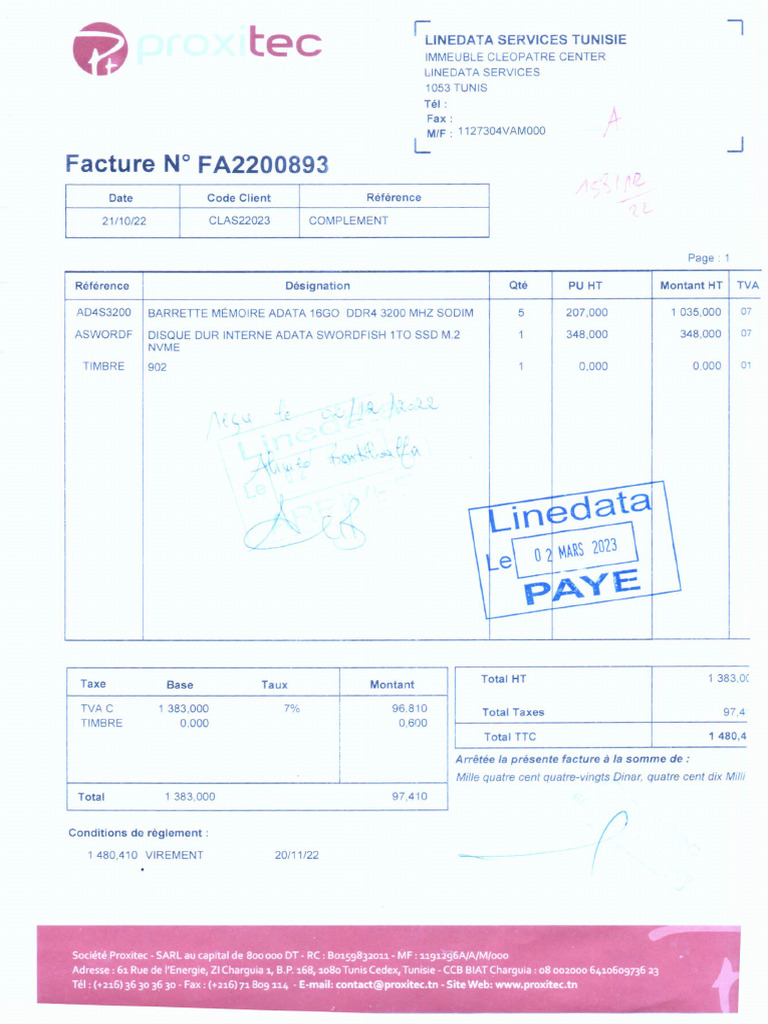 Proxitec - FA2200893 | PDF