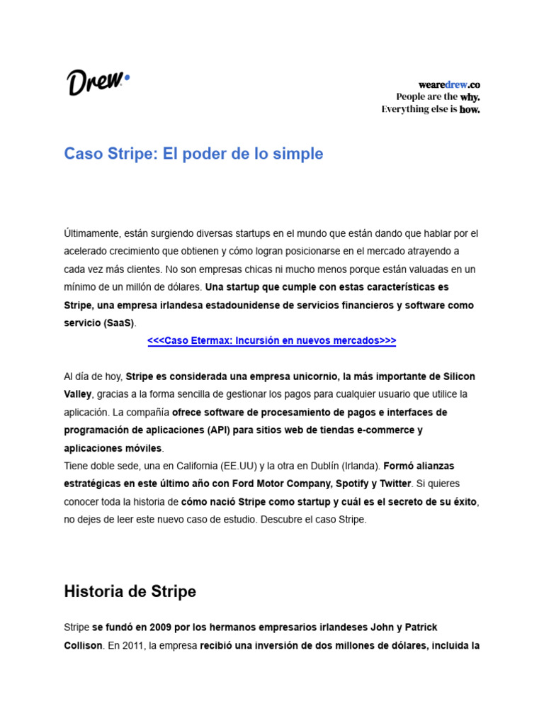 Caso 2 - Stripe El Poder de Lo Simple | PDF