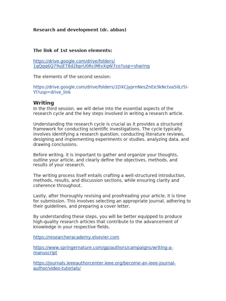 Research and Development | PDF