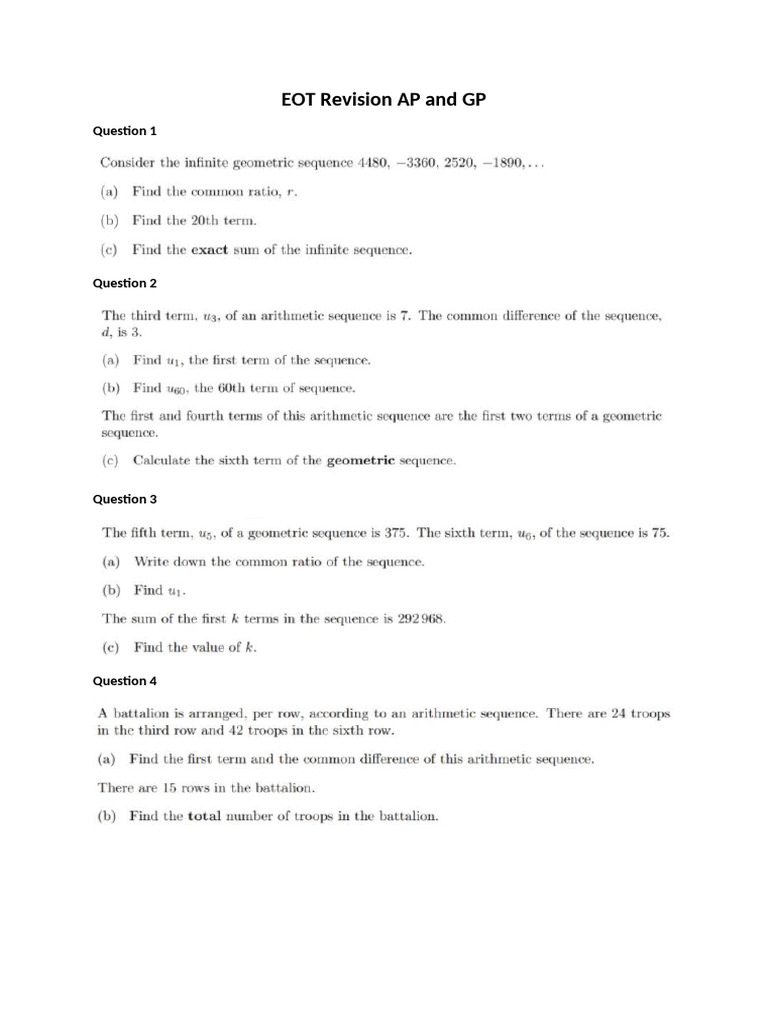 EOT Review AP and GP | PDF