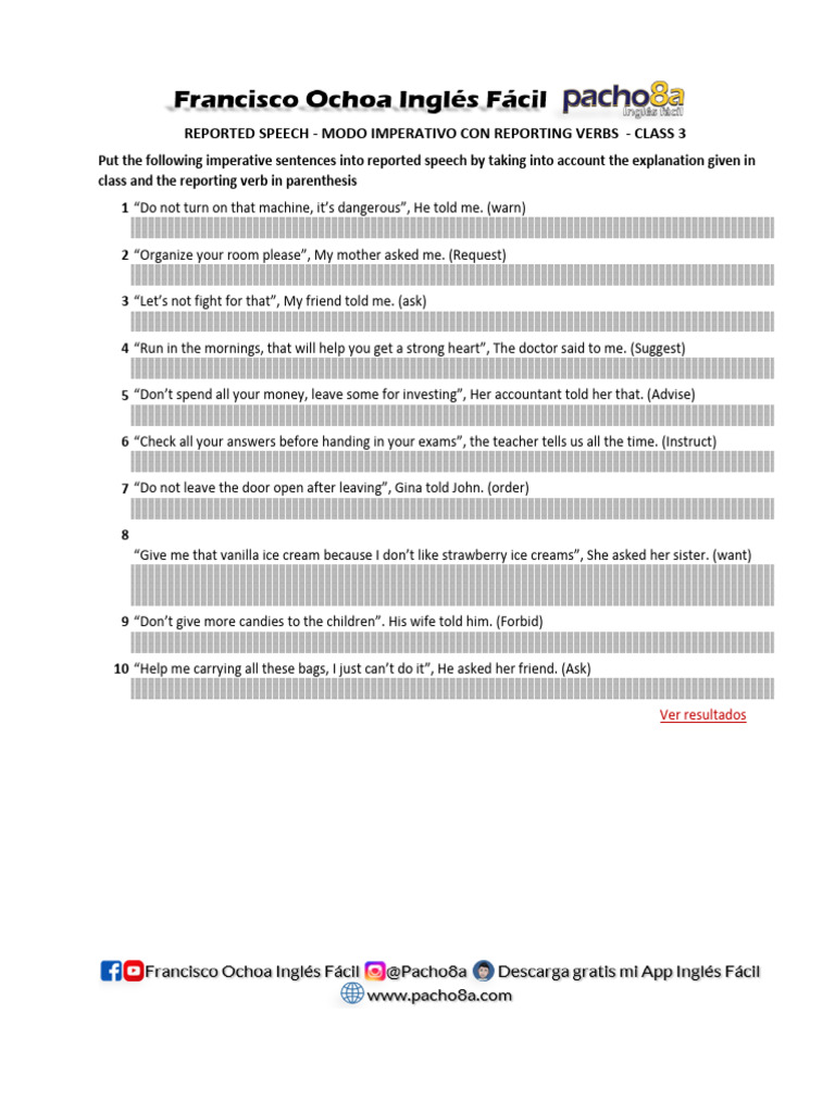 Reported Speech 3 | PDF