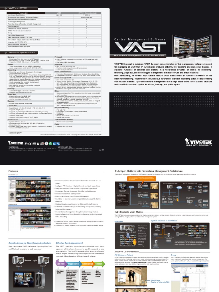 Vast Datasheet en | PDF | Server (Computing) | Surveillance