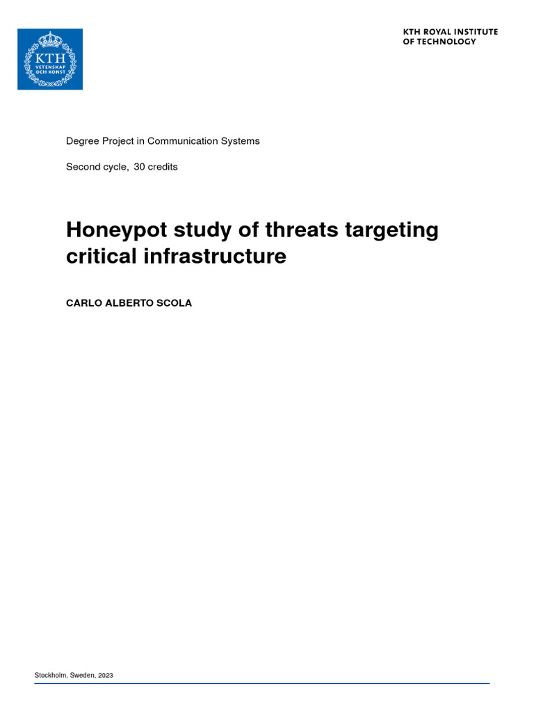 Honeypots Study-Threats Targeting Critical Infrastructure | PDF